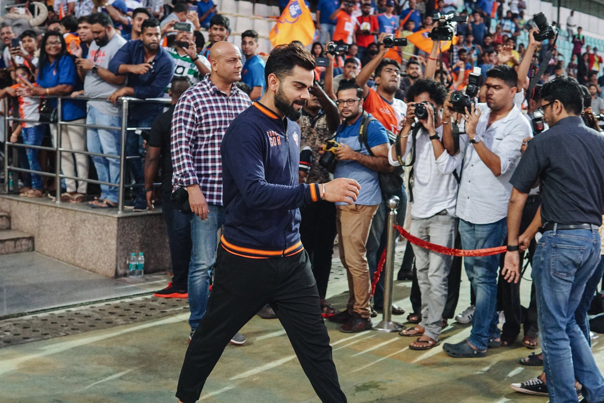 Captain Virat Kohli arrives in Goa for jersey launch of his football ...