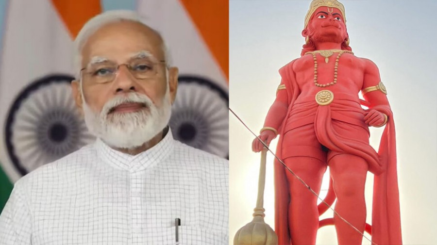 108 feet 'Hanuman' in Gujarat's Morbi, PM Modi unveiled