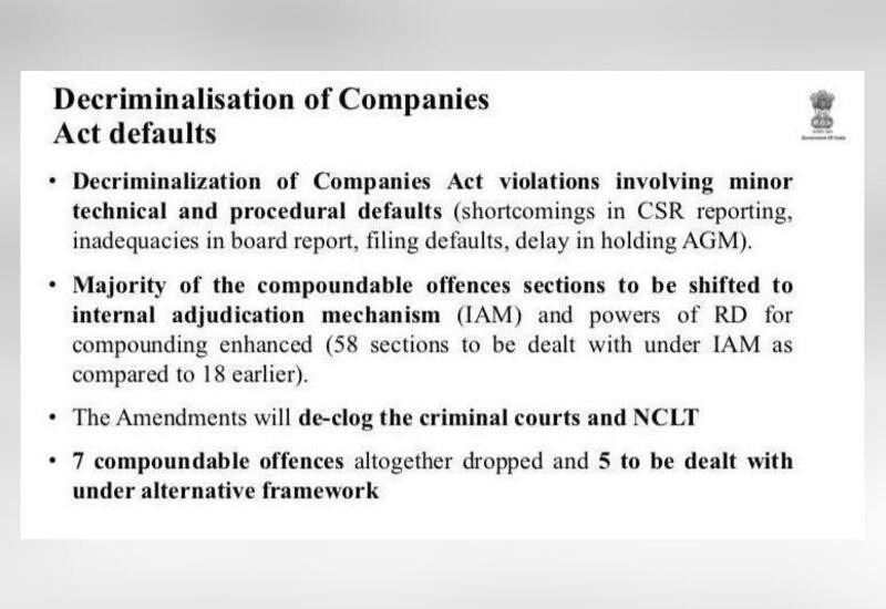 Government to decriminalise Companies Act defaults: FM