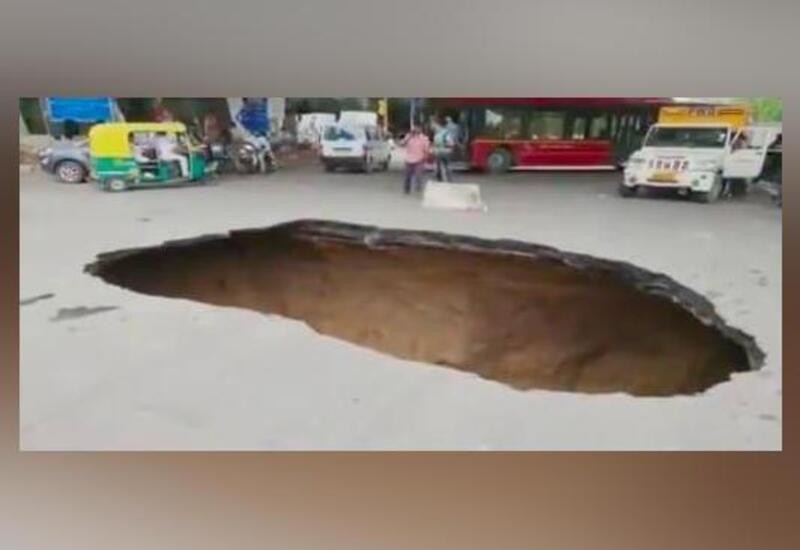 Traffic diverted as section of road caves in near IIT Delhi, video surfaces