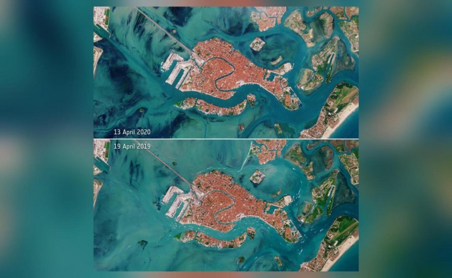 Before-and-after satellite images of Venice's waterways amid ...