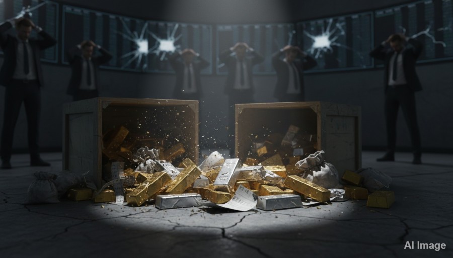 Gold and Silver Prices Crash: Silver Down by 40k, Gold Drops by 9k