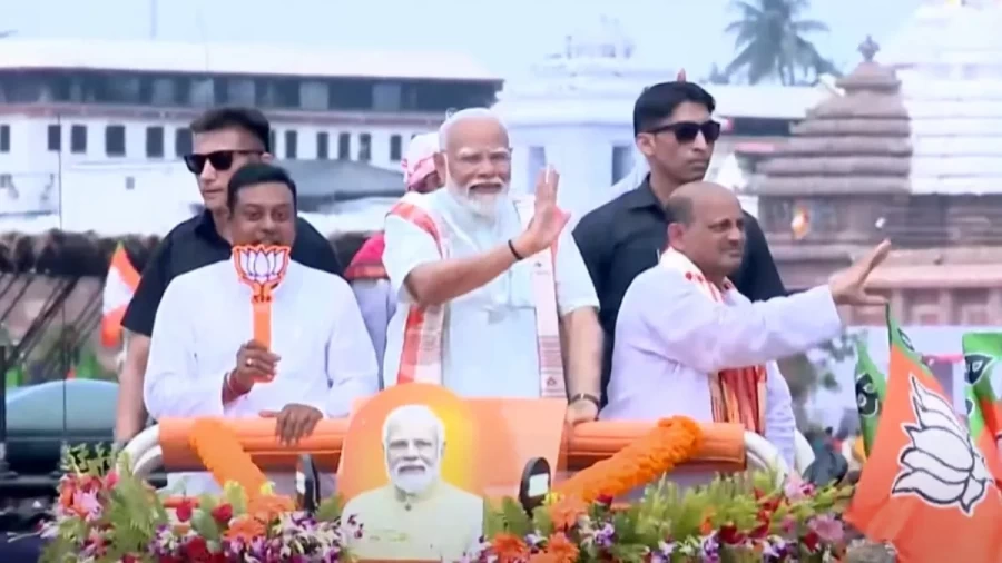 Lok Sabha Elections: PM Modi's road show in Puri, Odisha, campaigned for Sambit Patra