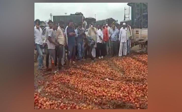 Maha farmers dump tomatoes on roads as prices crashed up to ₹2-3/kg