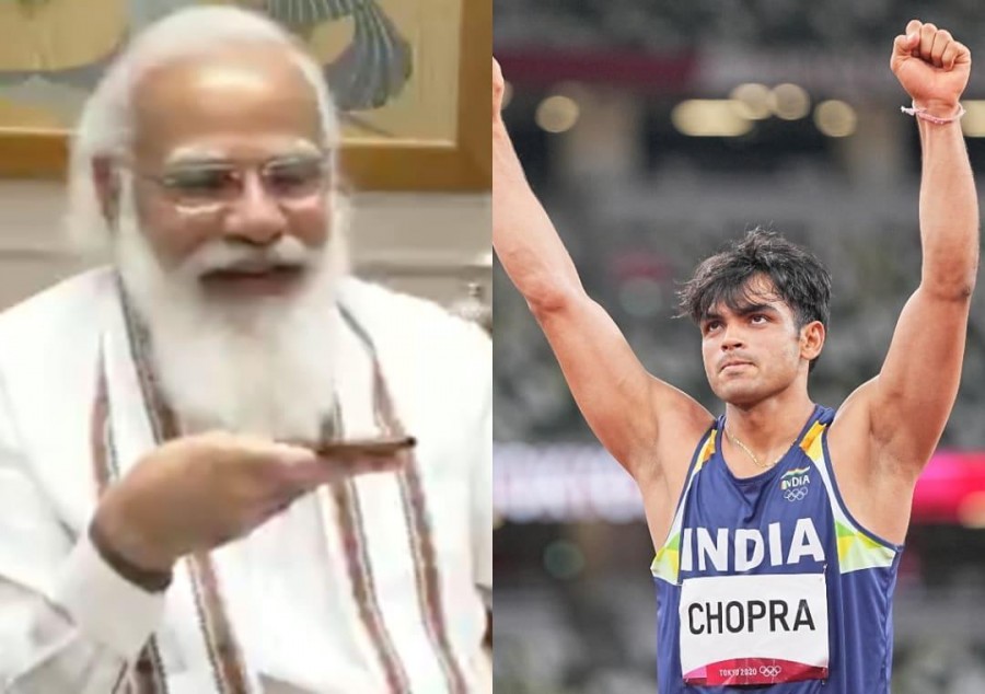 PM Modi calls Neeraj Chopra after his Olympic gold medal win, video ...