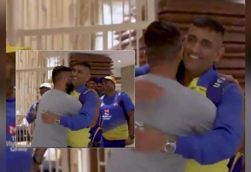 Video shows Raina greeting Dhoni in Chennai with a kiss on neck