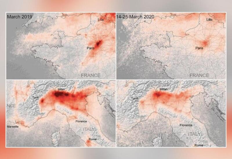 Satellite images show fall in air pollution over European cities amid ...