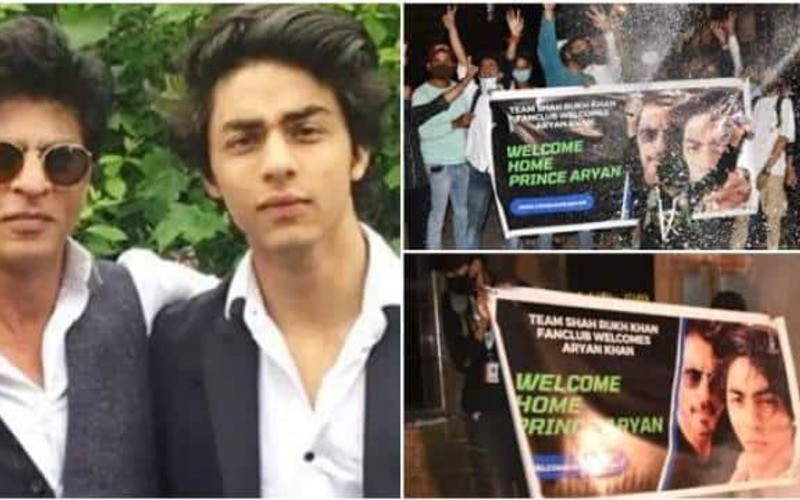 Bombay HC grants bail to Shah Rukh Khan Gauri Khan Son Aryan Khan Fans celebrated outside Manant