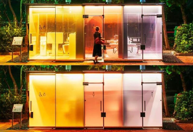 Transparent toilets that turn opaque on entering installed in Japan ...